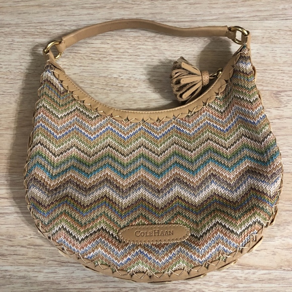 Cole Haan | Bags | Cole Haan Sarah Straw Sp6 Shoulder Bag Purse | Poshmark